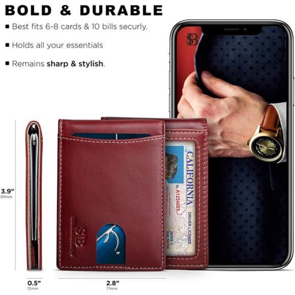 Bags | Rfid Blocking Slim Bifold Genuine Leather Minimalist Wallets For ...